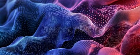 Abstract Blue And Red Particle Wave Digital Data Flow Technology Background Stock Illustration