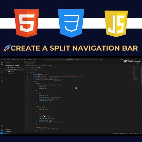 Create A Split Navigation Bar Coding Programming Ai