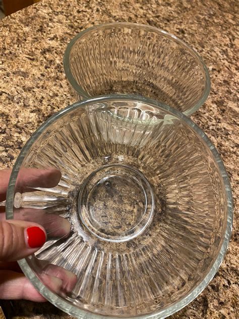 Vintage Pyrex Ribbed Bowls 3 Cup 750 Ml 7401 S Set Of 2 Serving Bowls