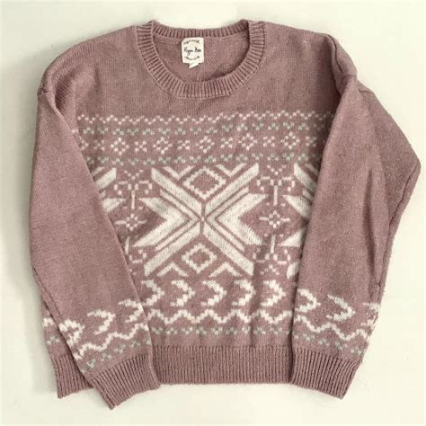 Hippie Rose Pink Sweater With White Depop