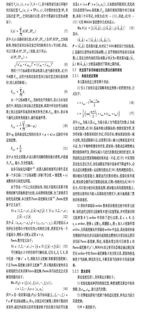 基于多目标蝗虫优化算法的移动机器人路径规划参考网