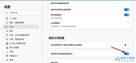 Edge浏览器如何开启双击关闭选项卡功能？ Edge浏览器开启双击关闭选项卡功能的方法 极光下载站