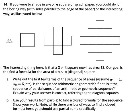 Solved 14 If You Were To Shade In A Nn Square On Graph Chegg Com