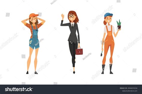 Woman Engaged Different Profession Gender Sexual Stock Vector Royalty Free