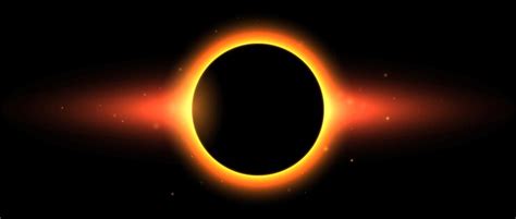 Premium Vector Sun Full Eclipse Concept Red Orange Solar Glow
