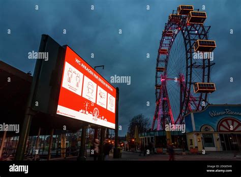Wien Vienna Information Video Wall With Hygiene Rules Against COVID