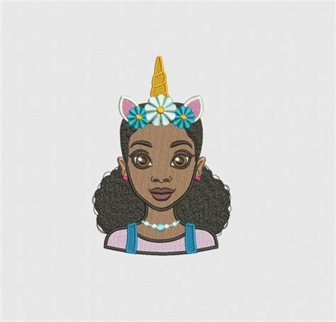 Black Girl Unicorn Woman Portrait Princess Woman Face Afro Etsy