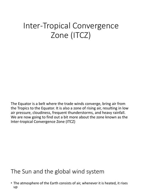 Inter Tropical Convergence Zone Itcz Pdf