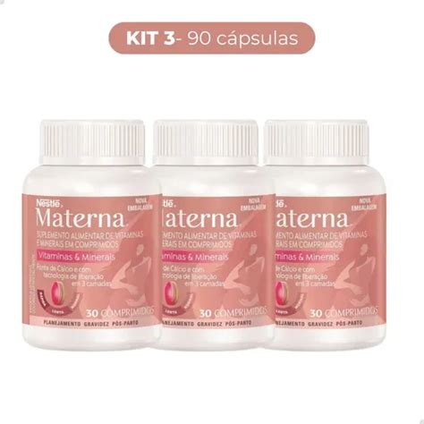 Kit Materna Nestle 90 Comprimidos Ácido Fólico E Vitaminas Frete Grátis