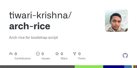 GitHub Tiwari Krishna Arch Rice Arch Rice For Bootstrap Script