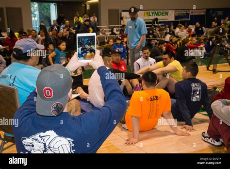 Photo Tablet Stick Pull Native Youth Olympics Stock Photo Alamy