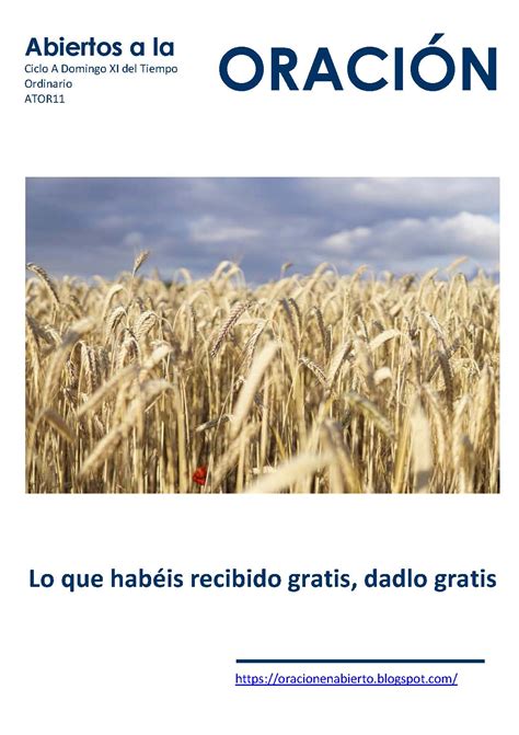 Oración En Abierto Ciclo A Xi Domingo Del Tiempo Ordinario Ator11
