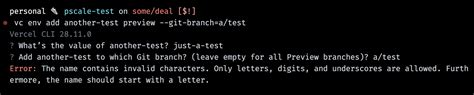 ` Git Branch` For `vc Env Pull` Does Not Support Branches With