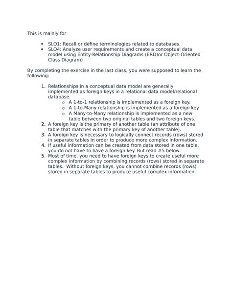 Lessons Learned From Cs4 Exercise This Is Mainly For Slo1 Recall Or