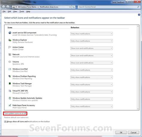 System Icons Turn On Or Off Windows 7 Help Forums