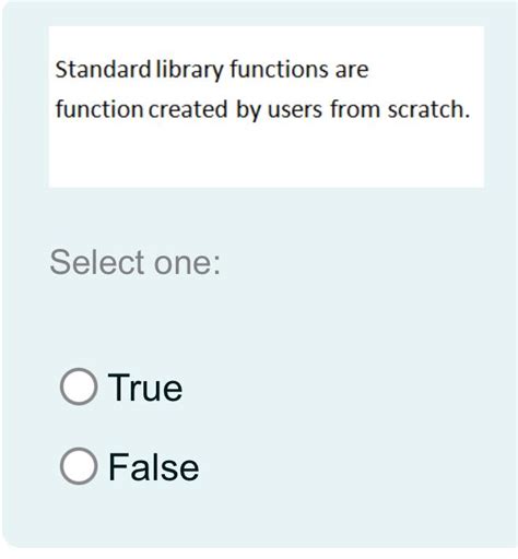 Solved Standard Library Functions Are Function Created By