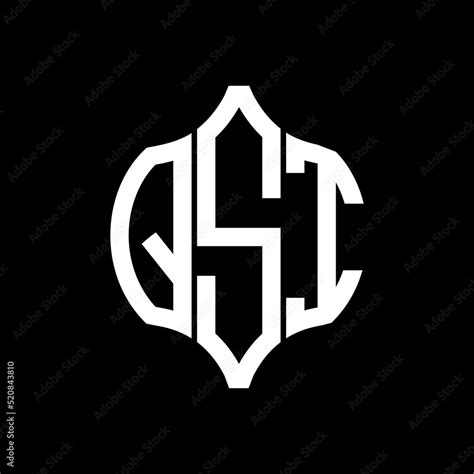 Qsi Letter Logo Qsi Best Black Background Vector Image Qsi Monogram