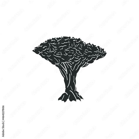 Dragon Tree Icon Silhouette Illustration Exotic Nature Plant Vector Graphic Pictogram Symbol