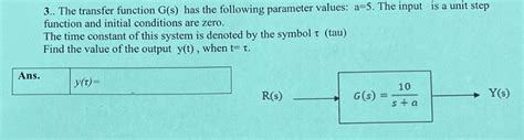 solved 3 the transfer function g s has the following