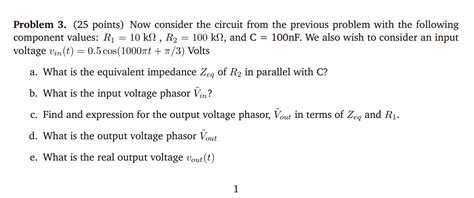 Solved Problem Points Now Consider The Circuit From Chegg