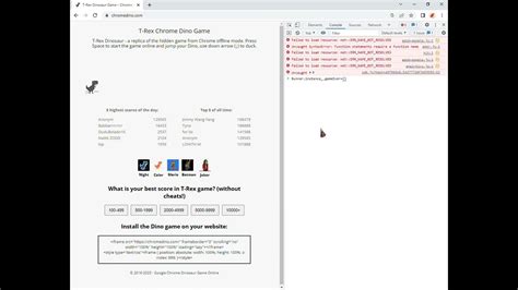 How To Hack Dino Game Youtube