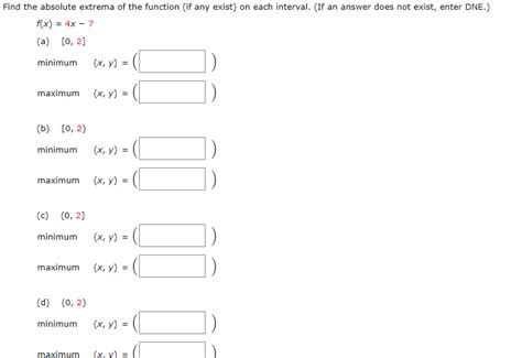Solved Find The Absolute Extrema Of The Function If Any