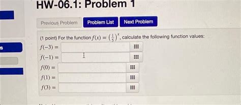 Solved 1 Point For The Function Fx51x Calculate The