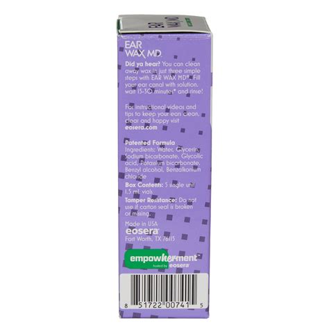 Eosera Ear Wax Md Single Use Treatment Vials Earwax Removal Drops