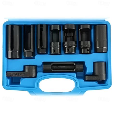10pcs Oxygen Sensor Oil Pressure Sender Socket Set Remover Installer Tool Kit Disassembly Key 1