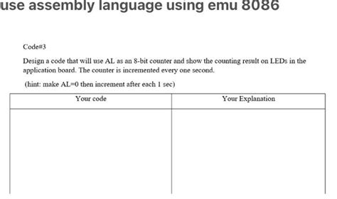 Solved Use Assembly Language Using Emu Code Design A Chegg