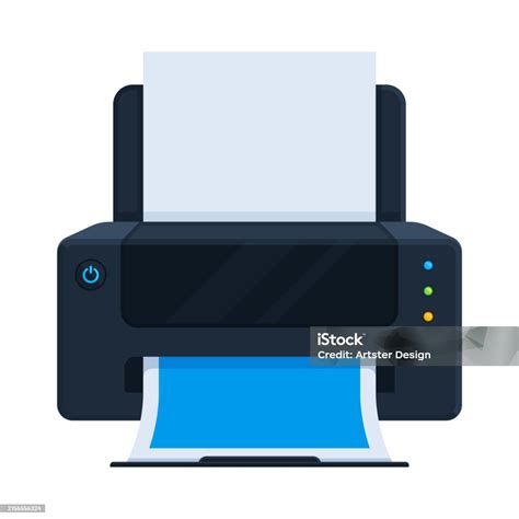 프린터 평면 아이콘이 흰색 배경에 분리되어 있습니다 인쇄 스캔 및 복사를 위한 사무 기기 개념 비즈니스 기술 및 직장 일러스트레이션에 적합 컴퓨터 프린터에 대한 스톡 벡터