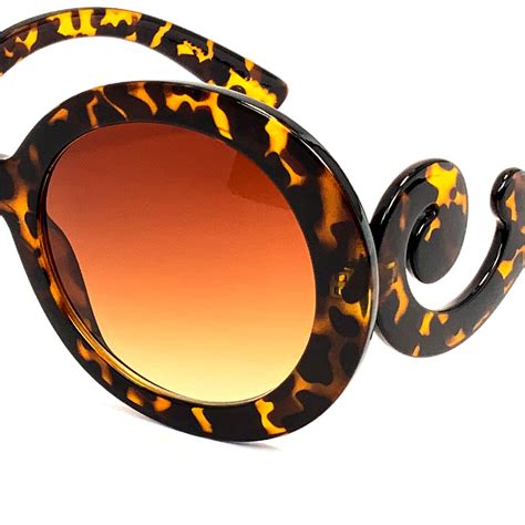 Baroque Oversize Round Uv Protection Sunglasses Fashion Shades Etsy