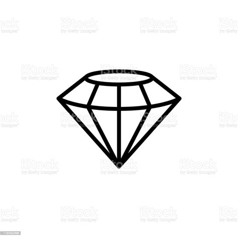 육각 형 다이아몬드 윤곽 아이콘은 심플한 트렌디 한 스타일입니다 보석의 벡터 로고 개념에 대한 스톡 벡터 아트 및 기타 이미지 개념 검은색 결정체 Istock