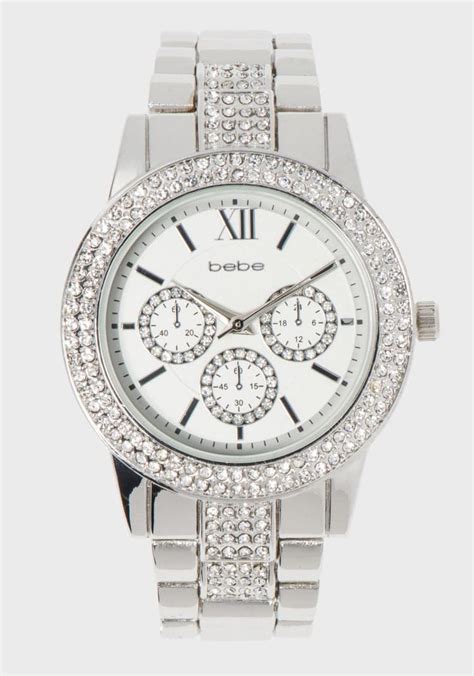 Silver Crystal Bezel Watch Bebe