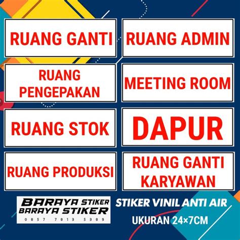 Jual Stiker Sign Tulisan Ruang Produksi Admin Stok Stiker Sign Kantor Pabrik Stiker Shopee
