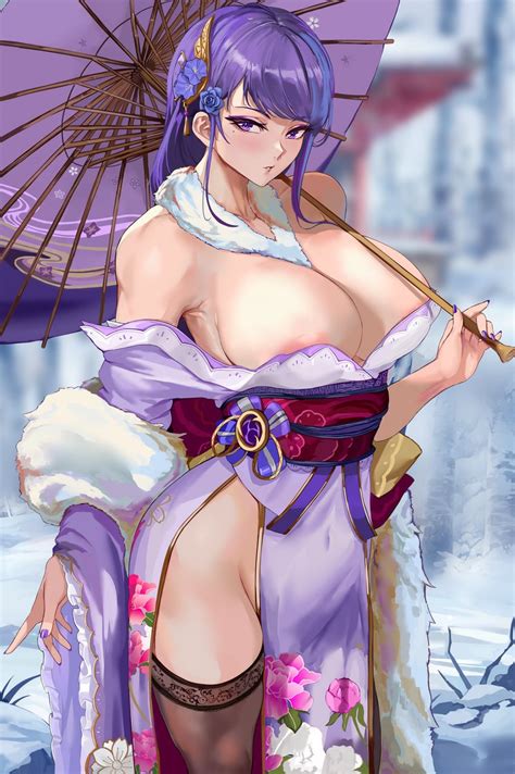 Raiden Shogun Genshin Impact Drawn By Loooyd Danbooru