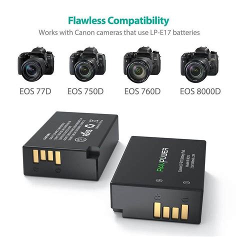 Ravpower Canon Lp E17 2pcs Battery Charger Sale Price In The
