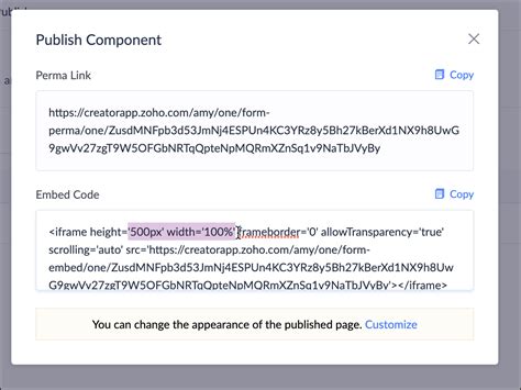 Get Embed Code Of The Published Form Zoho Creator Help