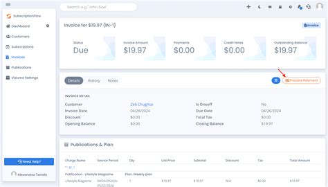 Process Invoice Payments Subscriptionflow
