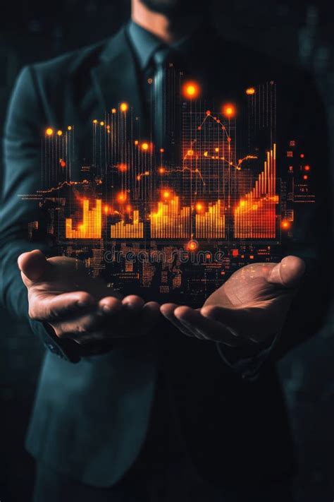 Data Visualization And Analytics Concept With Glowing Graphs And Charts