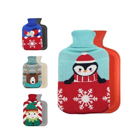 Knitted Hot Water Bottle Cover Christmas Water Bags Fancy Bottle Cover