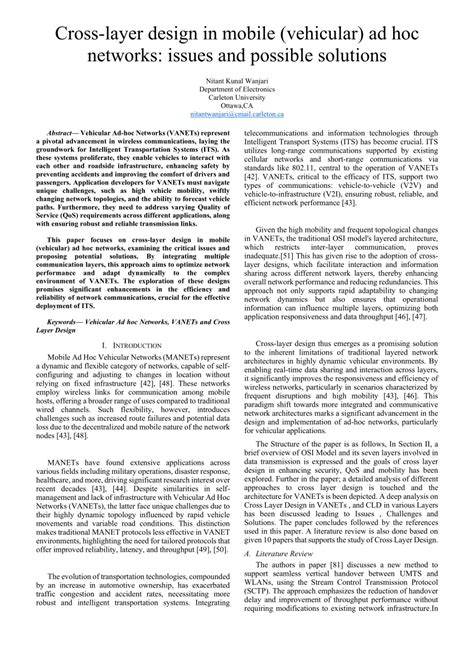 pdf cross layer design in mobile vehicular ad hoc networks issues