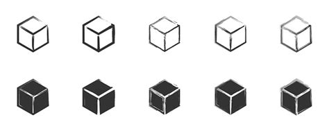 손으로 그린 큐브 아이콘 그런 지 스타일의 큐브 아이콘입니다 벡터 그림입니다 검은색에 대한 스톡 벡터 아트 및 기타 이미지 검은색 그런지 이미지 기법 그리기 Istock