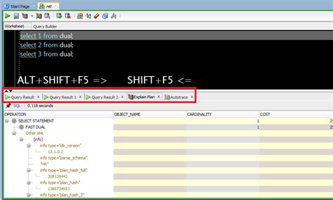 Toggling Between SQL Worksheet Result Panels In Oracle SQL Developer