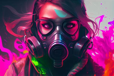 Premium AI Image Conception Of A Hacker With Color Smoke In Background