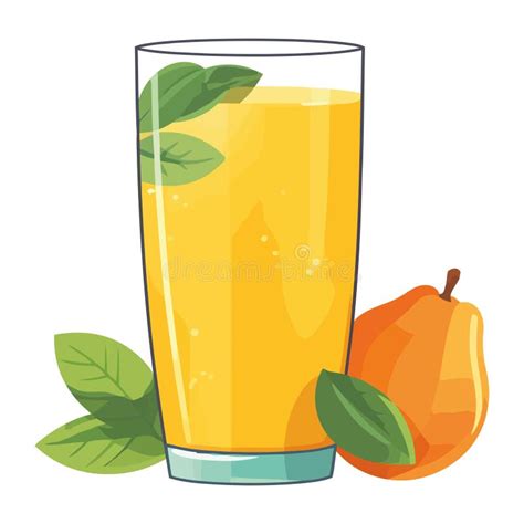 Juicy Citrus Fruit Cocktail In Drinking Glass Stock Vector