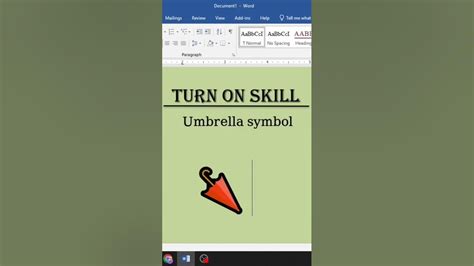 Umbrella Symbol Ms Word 🤯🌂 Umbrella Rain Tricks Song Shorts Trending Knowledge Phonk