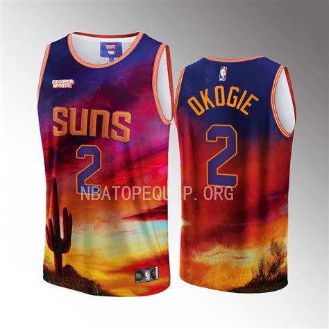 Josh Okogie 2 Phoenix Suns & KidSuper Studios Unisex Hometown Jersey - Bluefink