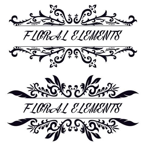 Floral Decorative Elements Vector Art Png Vintage Decorative Floral