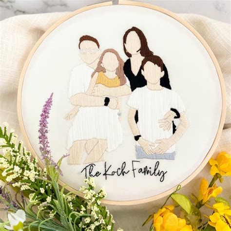 Custom Embroidery Portrait To Embroidery Art Etsy Uk